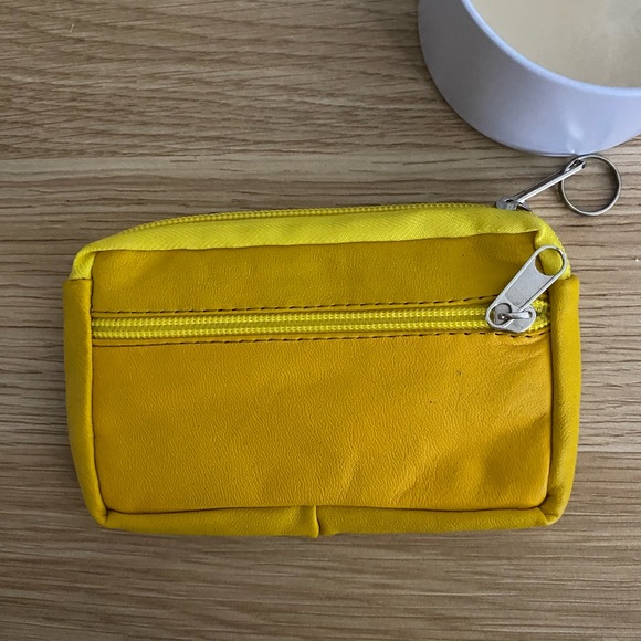 Bags | Bright Yellow Leather Coin Purse | Poshmark